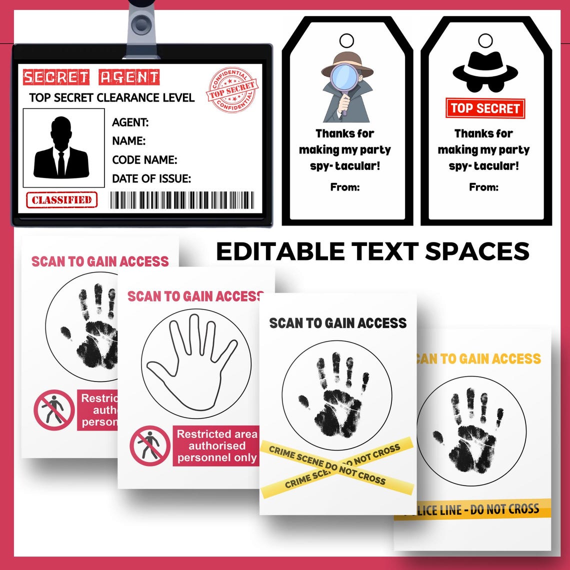 Detective Badge Printable, Editable ID Card for Kids, Fun Party ...