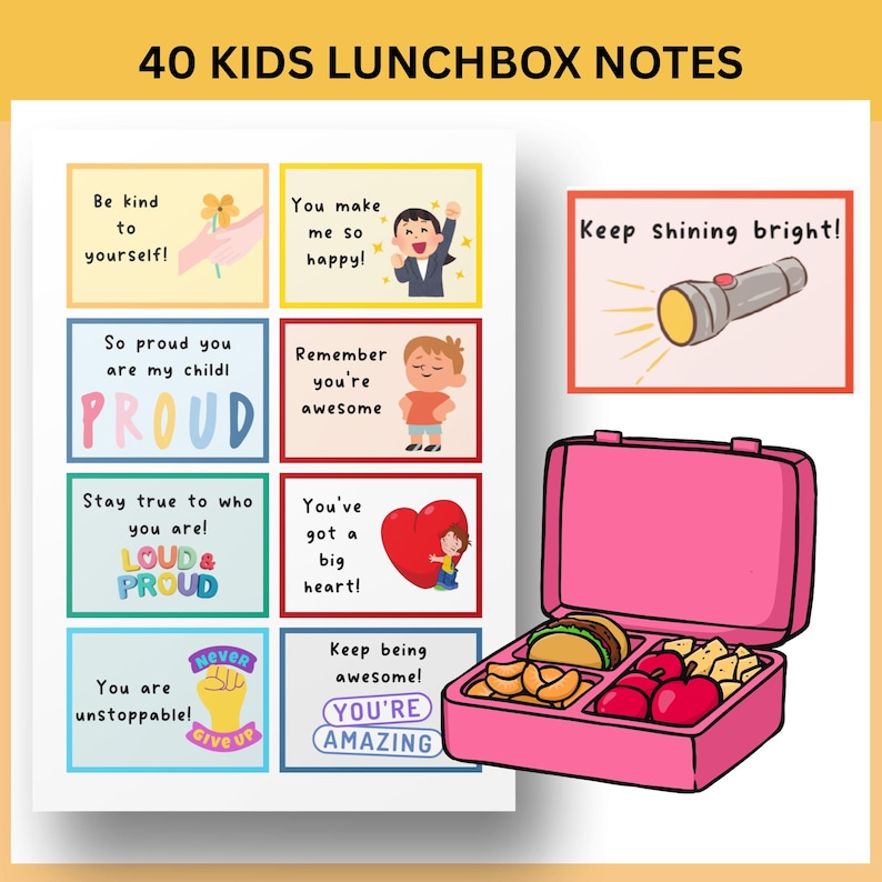 Printable Lunchbox Notes | Positive Notes | Inspiring Notes for Kids ...