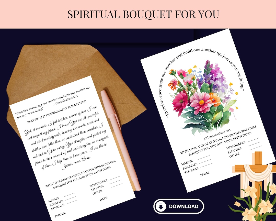 Spiritual Bouquet Printable, Spiritual Bouquet Card, Prayer Card ...