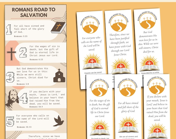 Romans Road to Salvation Kids Version, Romans Road Evangelism Cards ...