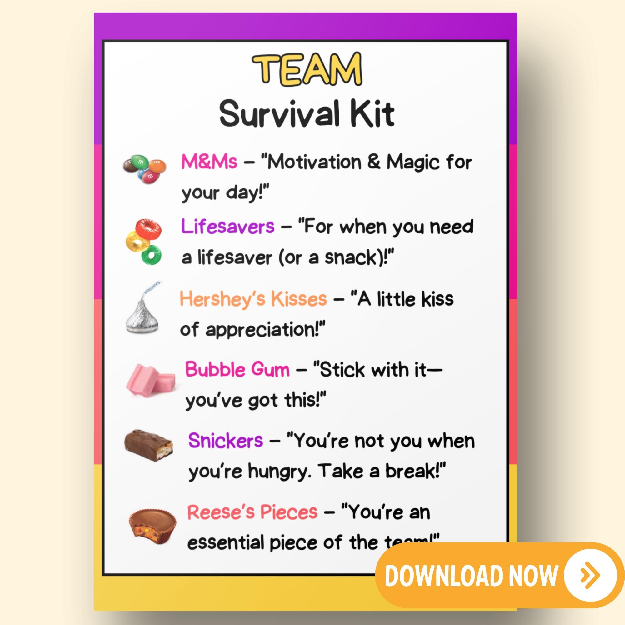 Team Survival Kit Tags - Employee Appreciation Staff Printable Thank ...