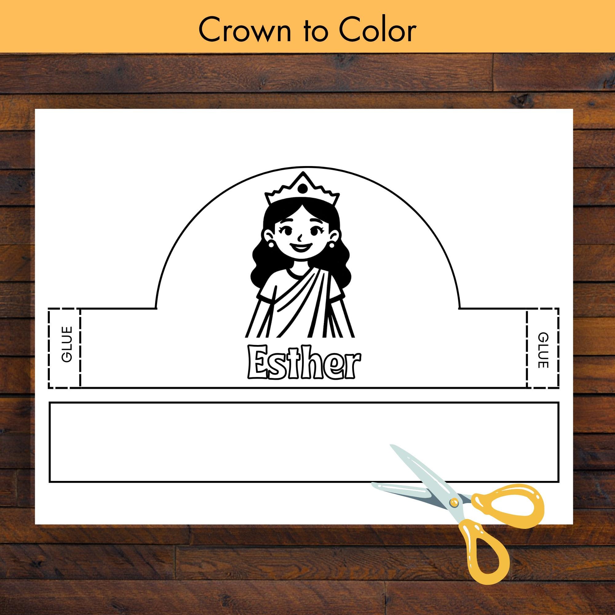 Queen Esther Bible Craft: Crown and Spinner, Sunday School Activity ...