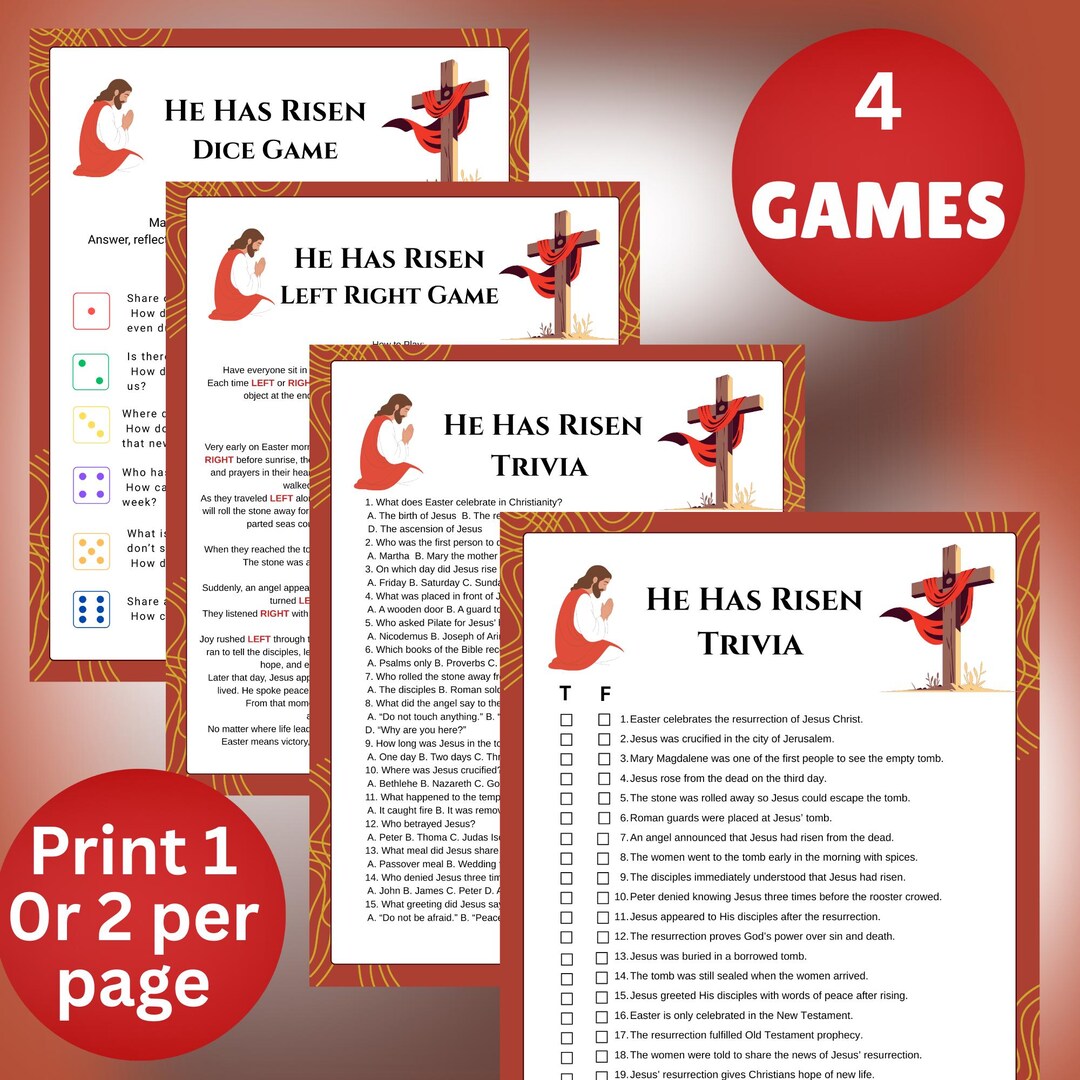 Easter Bible Trivia, Resurrection Trivia, He is Risen Trivia, Religious ...