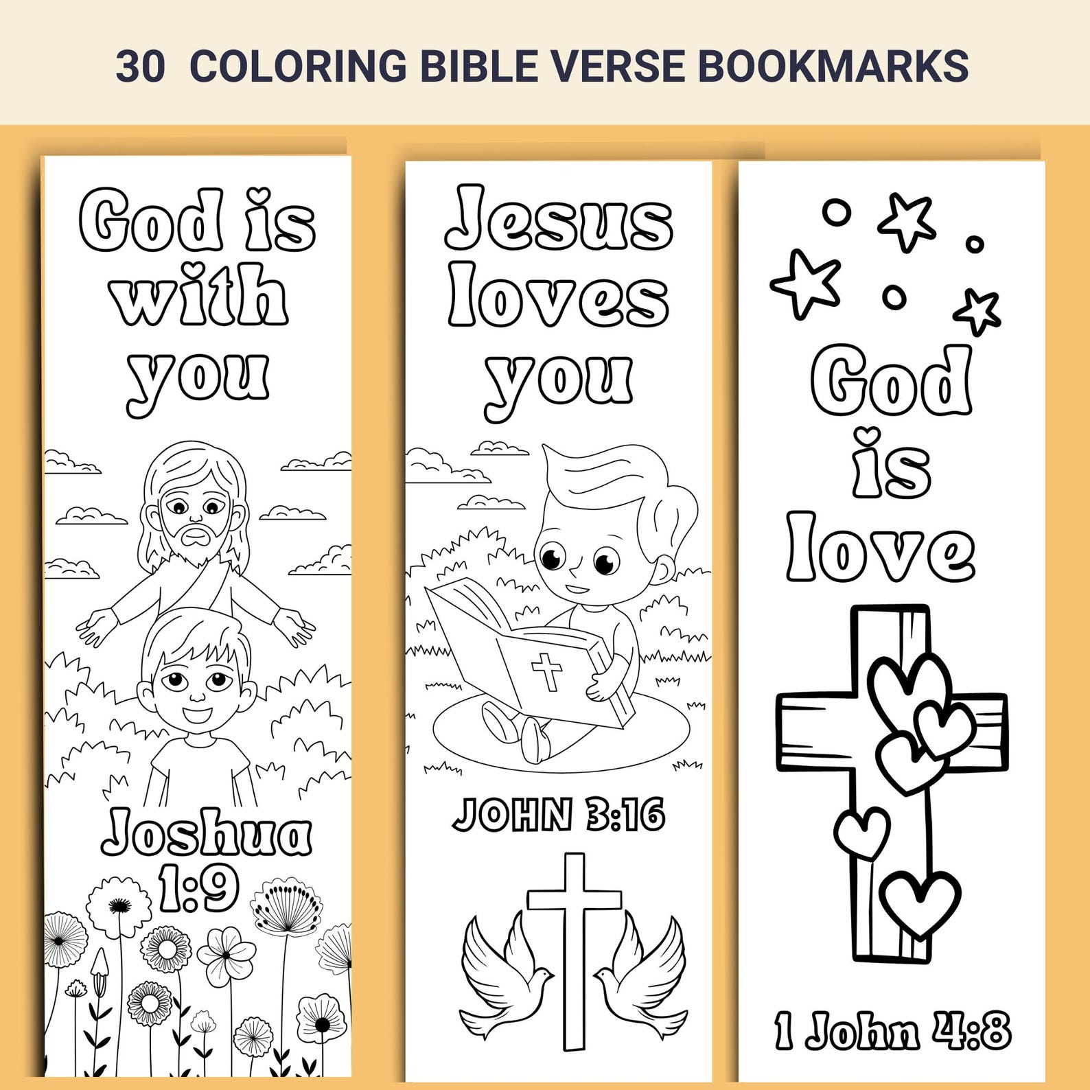 Bible Verse Coloring Bookmark Set, Printable Christian Faith Bible ...