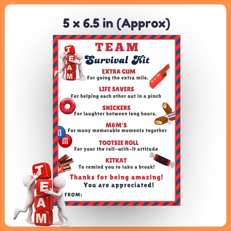 Team Survival Kit Tag Employee Appreciation - Etsy