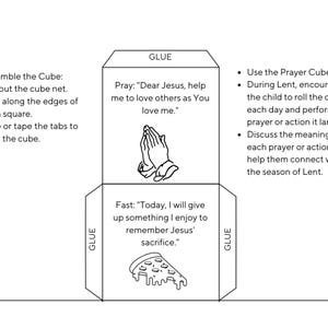 Lenten Prayer Cube for Kids , Christian Printable Craft for Kids ...