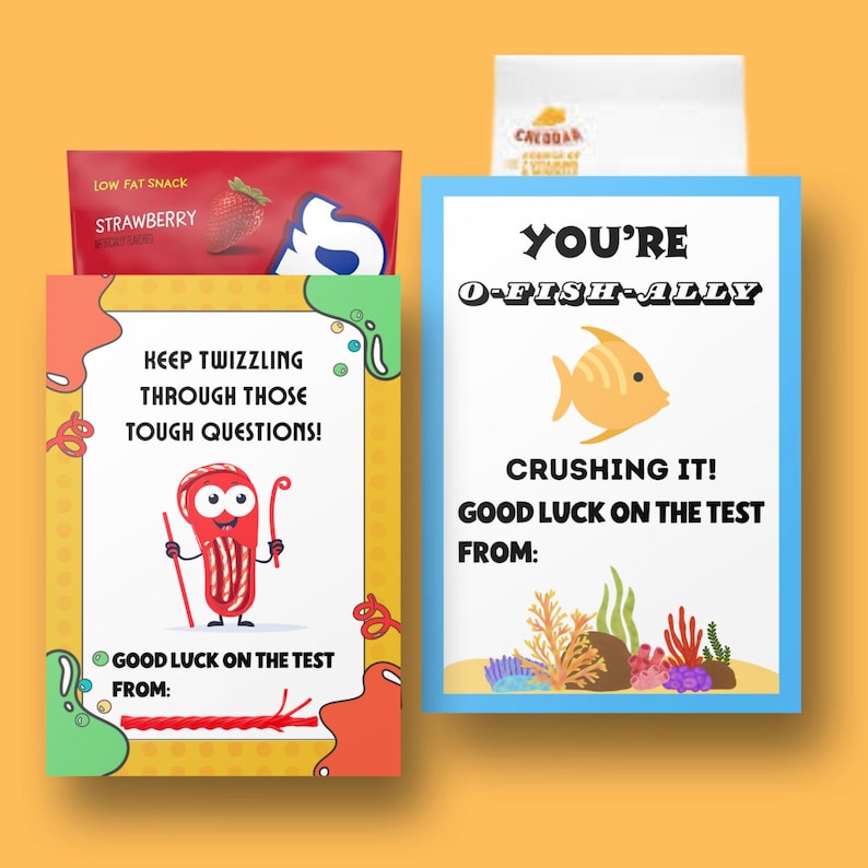 Printable Testing Day Snack Tag Classroom Treat Tag Printable Student ...