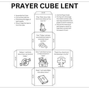 Lenten Prayer Cube for Kids , Christian Printable Craft for Kids ...