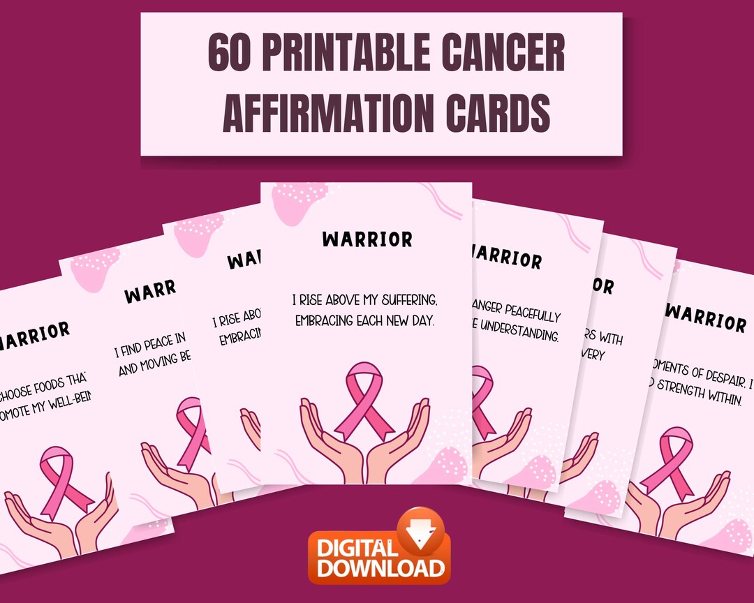 Cancer Warrior Affirmations for Cancer Treatment & Recovery Self Care ...