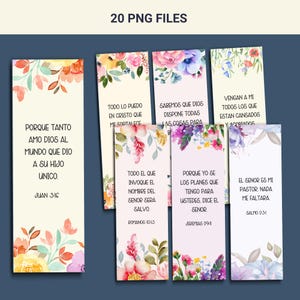 Spanish Bible Verse Bookmarks, Printable Christian Bookmarks Set ...