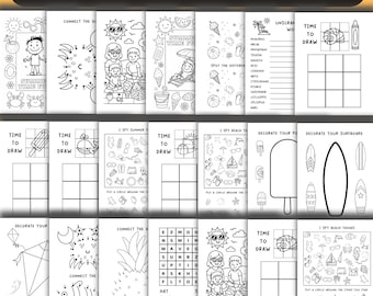 Printable Summer Activity for Kids, Coloring Pages Puzzles, Road Trip ...
