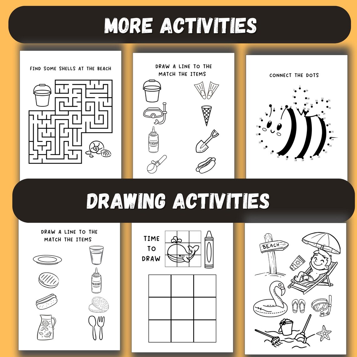 Summer Activity Pack for Kids Printable, Coloring Pages, Puzzles, Road ...