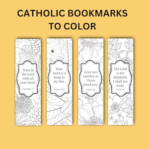 Printable Catholic Coloring Bookmarks - Scripture Affirmations ...