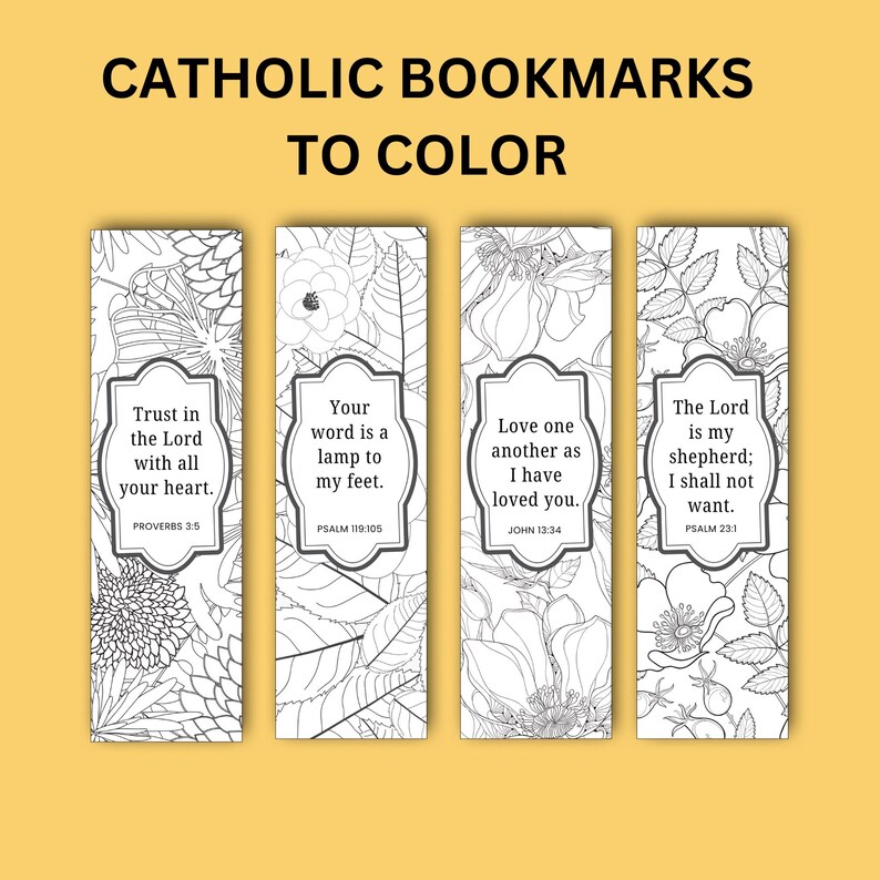 Printable Catholic Coloring Bookmarks - Scripture Affirmations ...