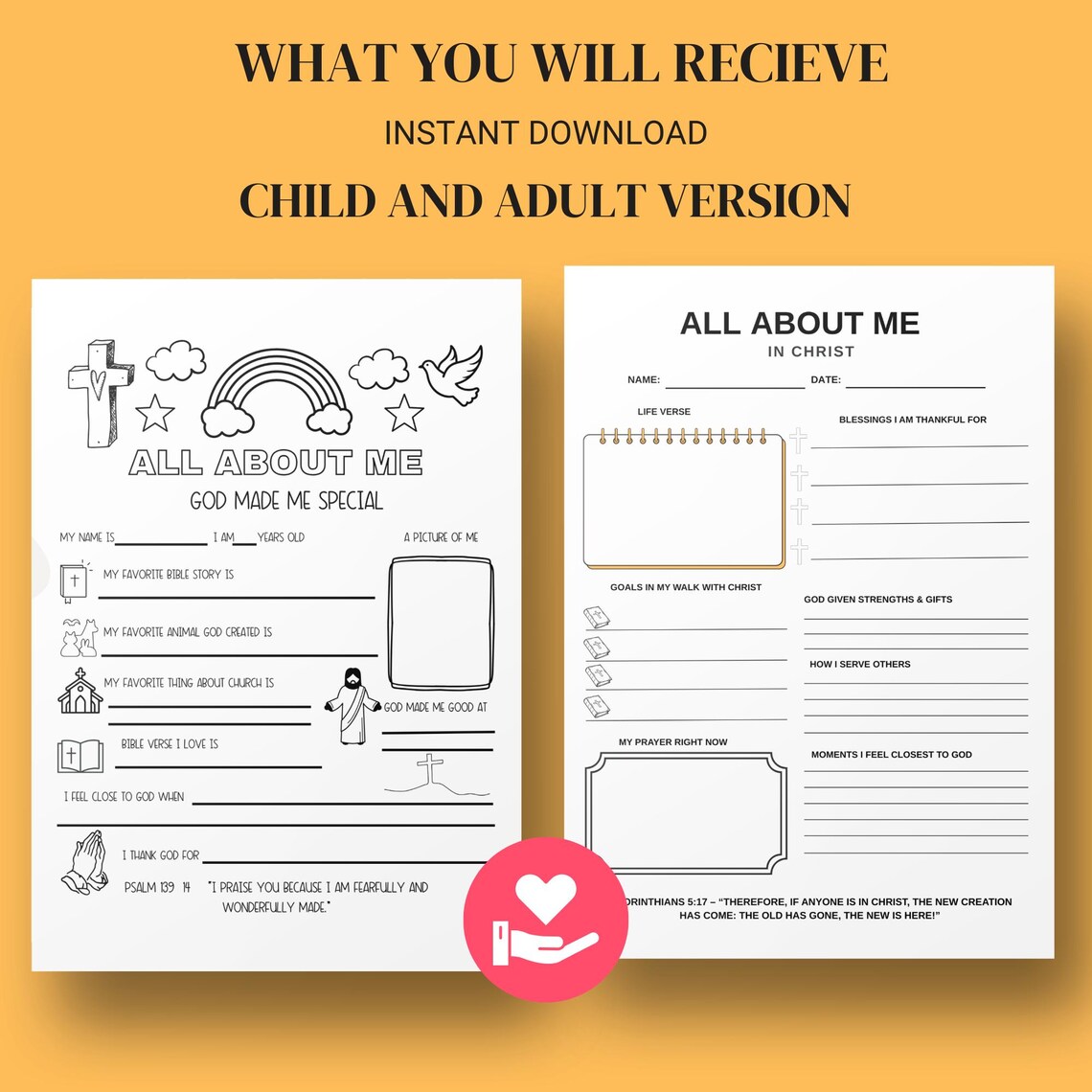 All About Me Christian Printable Activity for Kids and Adults - Etsy