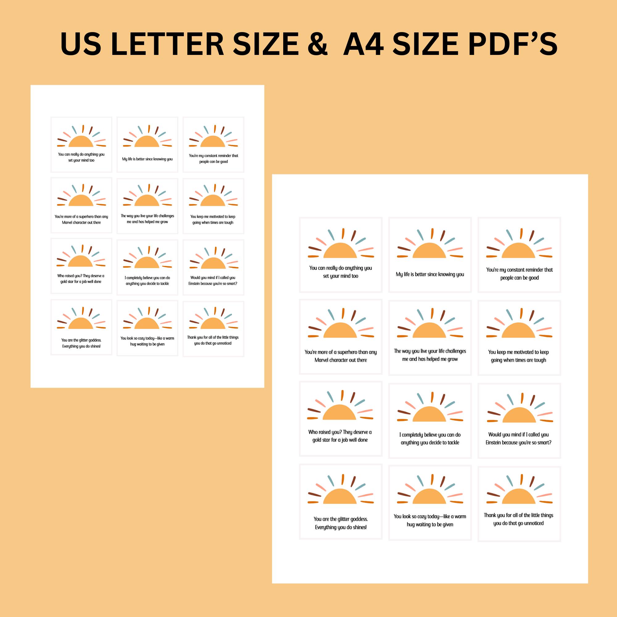 Printable Mini Kindness Cards: Positive Affirmations, Lunch Box ...