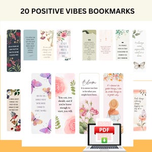 Positive Affirmation Bookmarks, DIY Printable, Positive Vibes Instant ...
