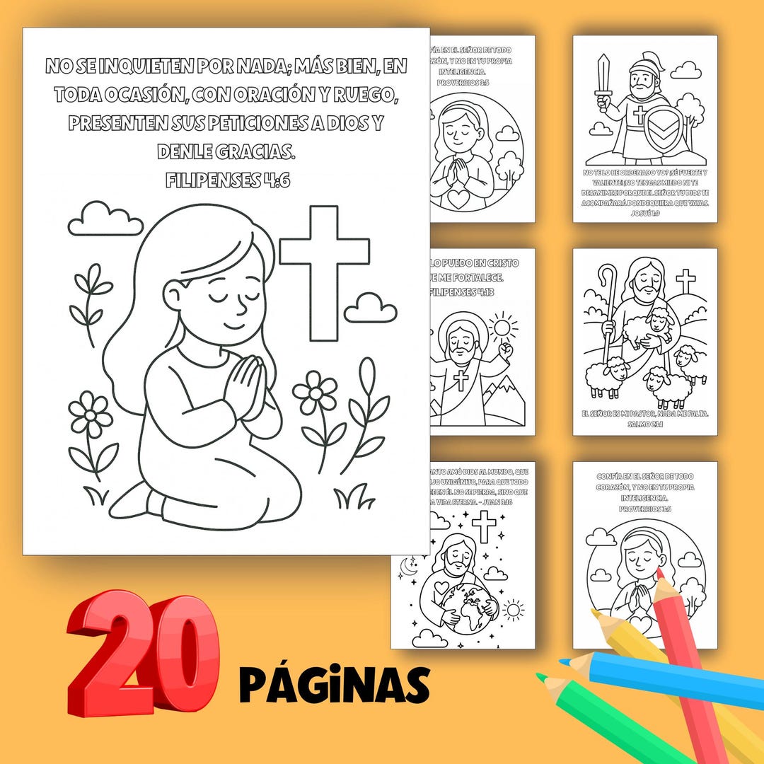 Spanish Bible Verse Coloring Pages for Kids - En Español - Sunday ...
