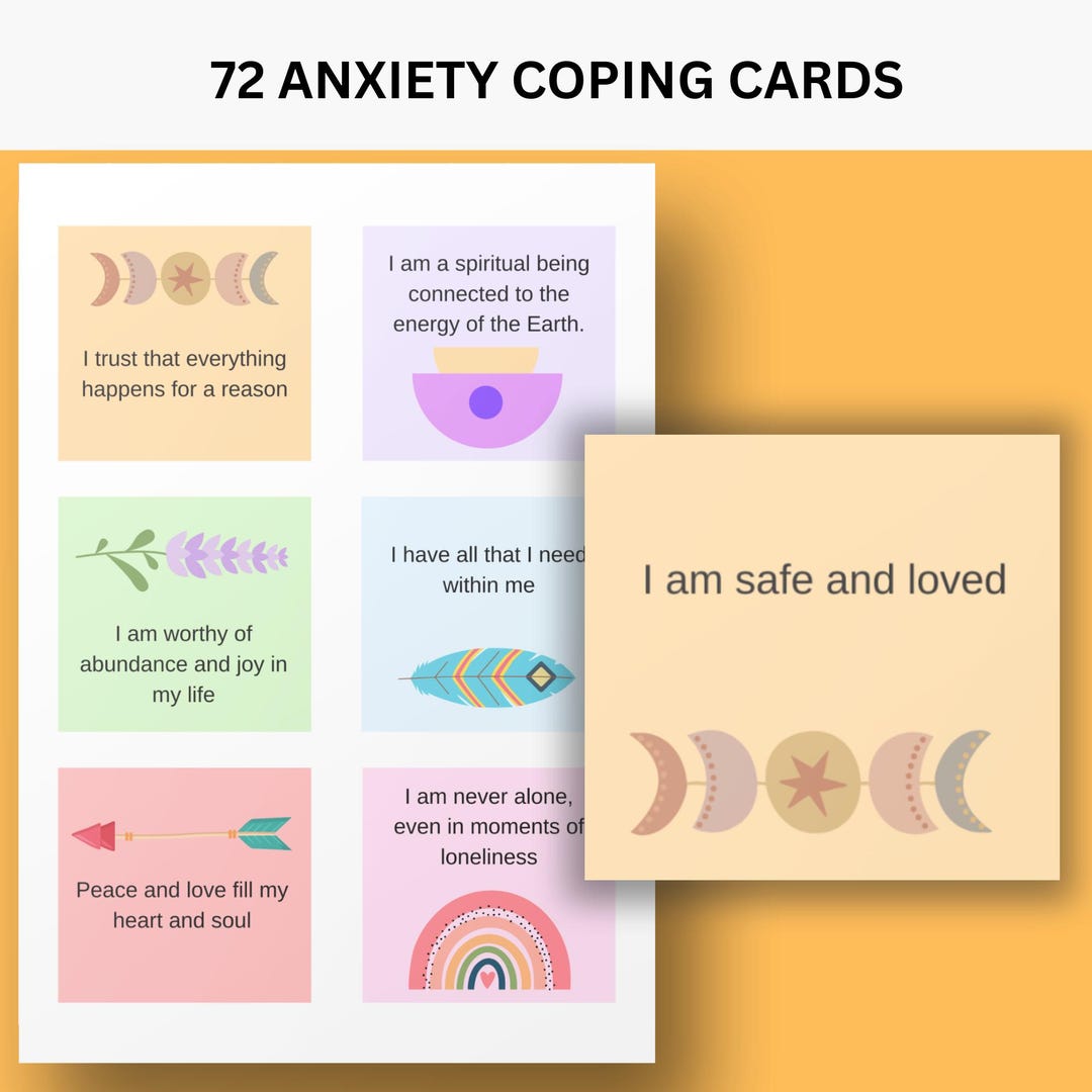 Anxiety Affirmation Cards Printable, Digital Download for Mindfulness ...
