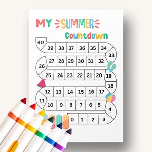 Summer Break Countdown Printable: Kids Holiday Calendar (PDF) - Etsy