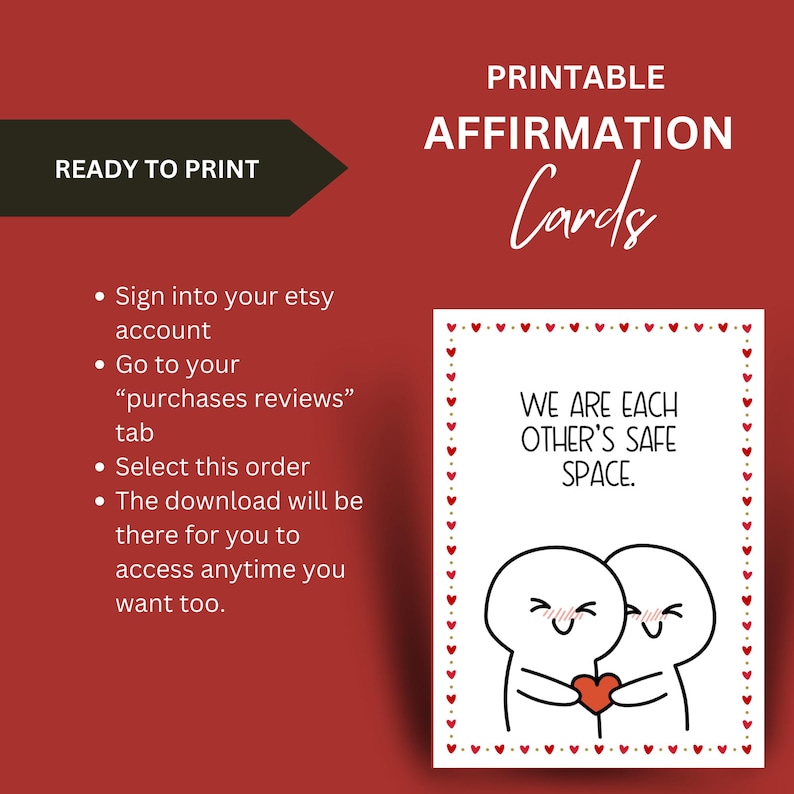 Affirmation Cards for Couples, Printable Relationship Gifts, Love Notes ...