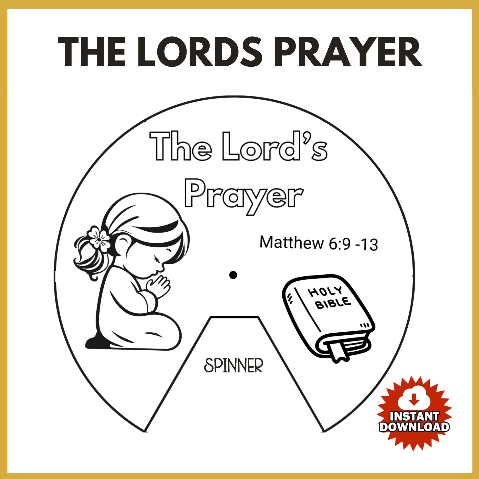 Printable Lords Prayer Wheel, Lord's Bible Verse Sunday School Activity ...