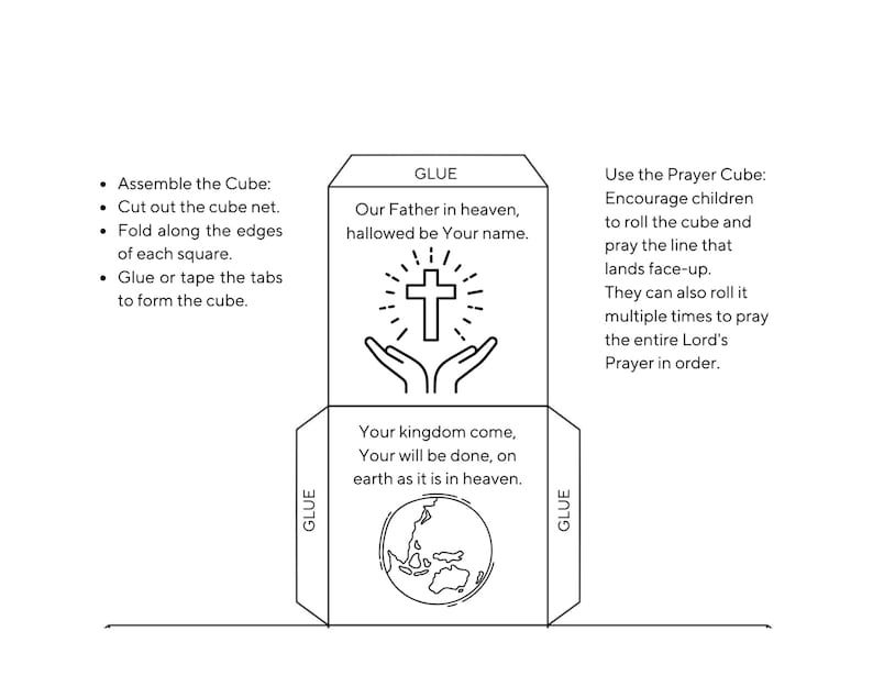 Printable Prayer Cube Bible Verse Craft for Kids - Sunday School Lesson ...