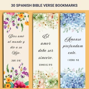 Spanish Bible Verse Bookmarks, Bookmark Set, Printable Bible Verse ...