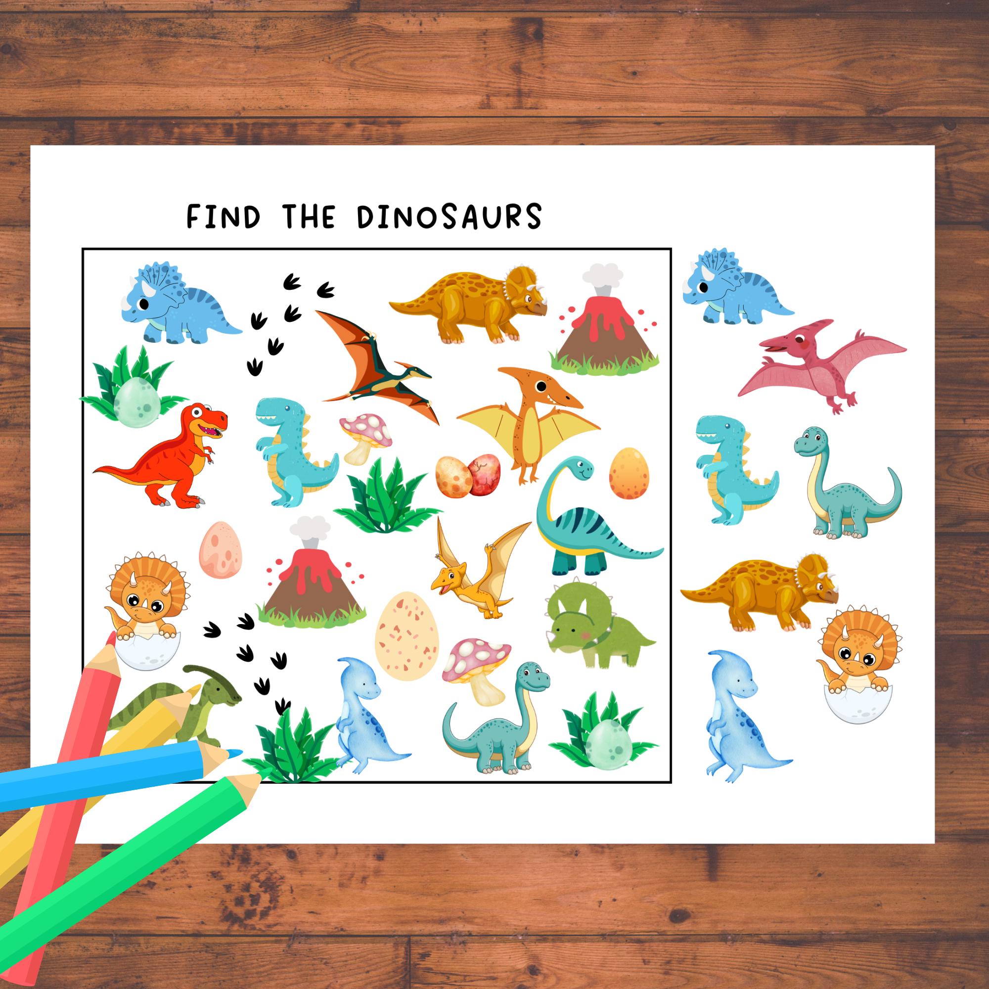 Dinosaur Activity Placemat: Kids' Coloring & Puzzle Sheet (digital ...