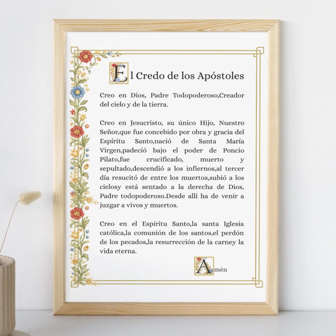 Apostles Creed Christian Wall Art Print, Impresión De Arte Cristiano ...