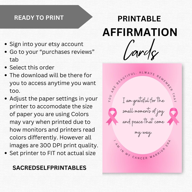 Cancer Warrior Affirmations for Cancer Treatment & Recovery Self Care ...