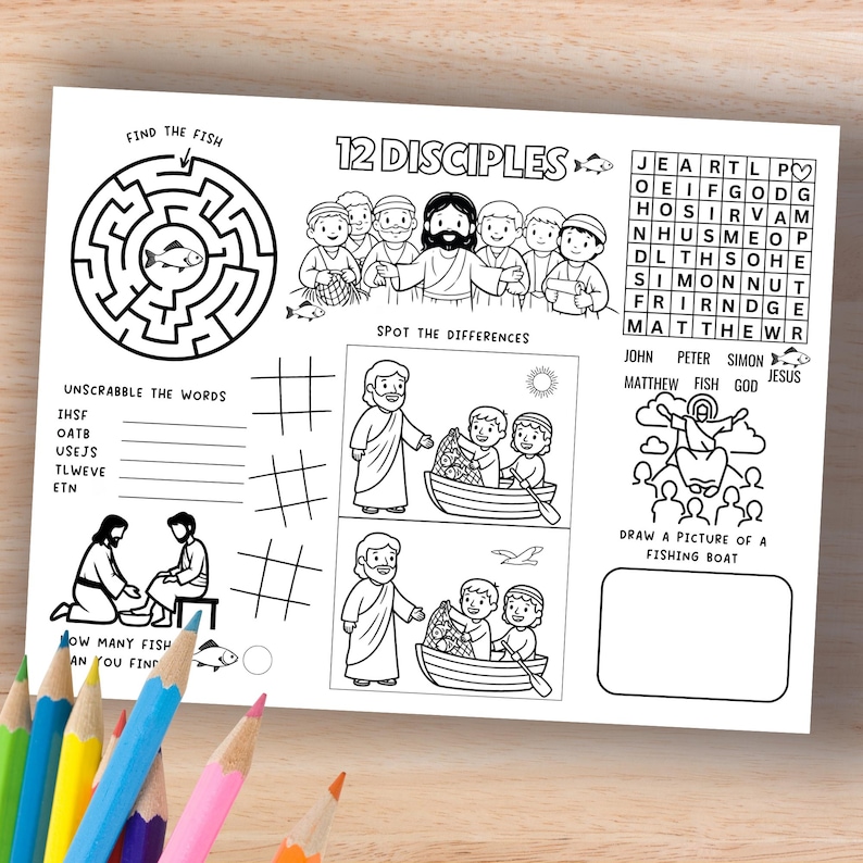 12 Disciples Coloring Page - Bible Coloring Pages for Kids, Christian ...