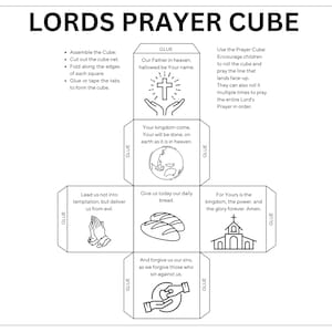 Printable Prayer Cube Bible Verse Craft for Kids - Sunday School Lesson ...