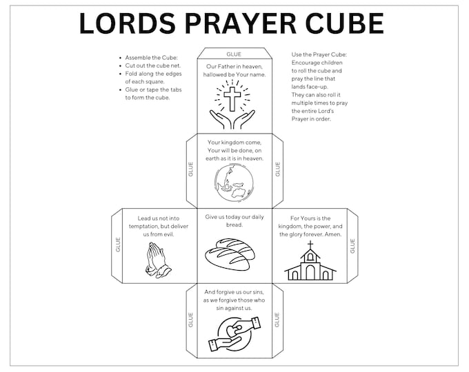 Printable Prayer Cube Bible Verse Craft for Kids - Sunday School Lesson ...