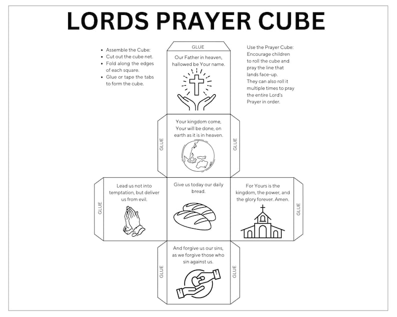 Printable Prayer Cube Bible Verse Craft for Kids - Sunday School Lesson ...