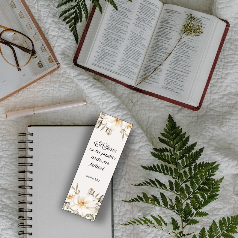 Spanish Bible Verse Bookmarks, Printable Christian Bookmark Set, Floral ...