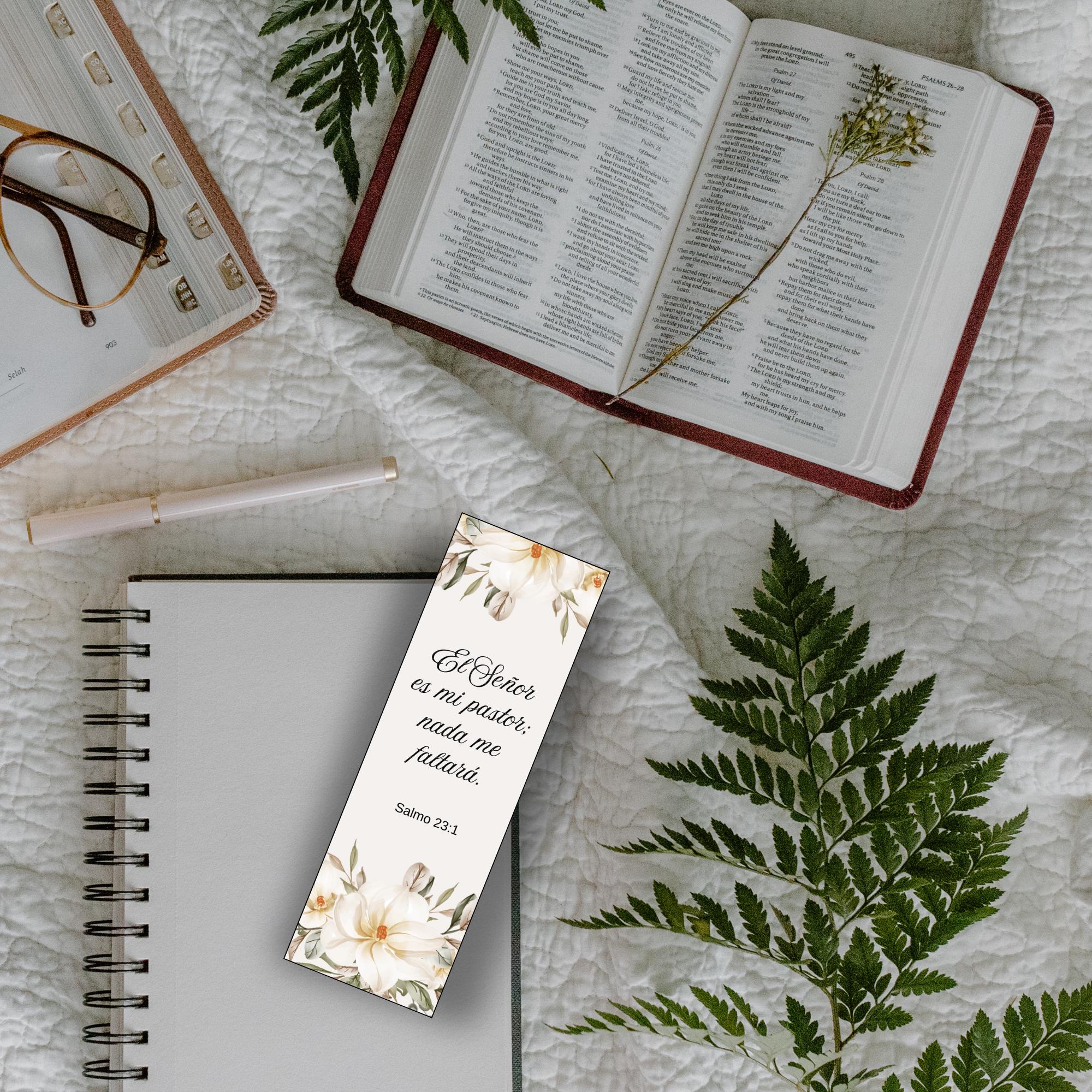 Spanish Bible Verse Bookmarks, Printable Christian Bookmark Set, Floral ...