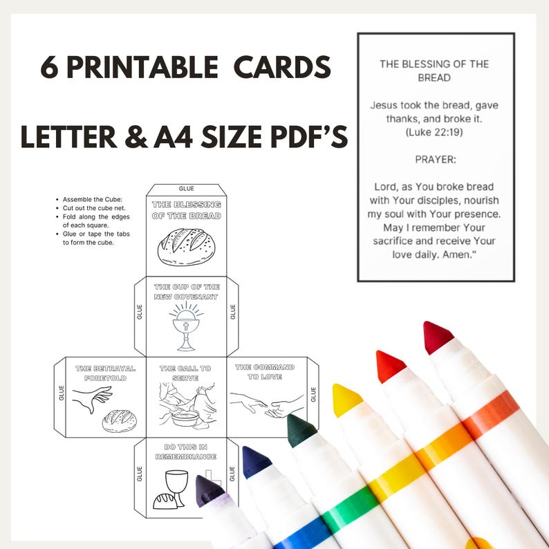 Last Supper Prayer Cube Craft Printable Sunday School Story Bible ...