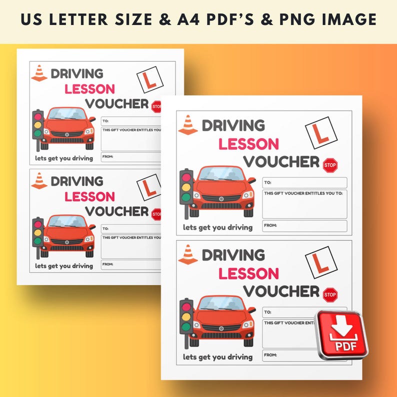 Driving Lesson Voucher - Learner Driver Gift - 17th Birthday Surprise ...