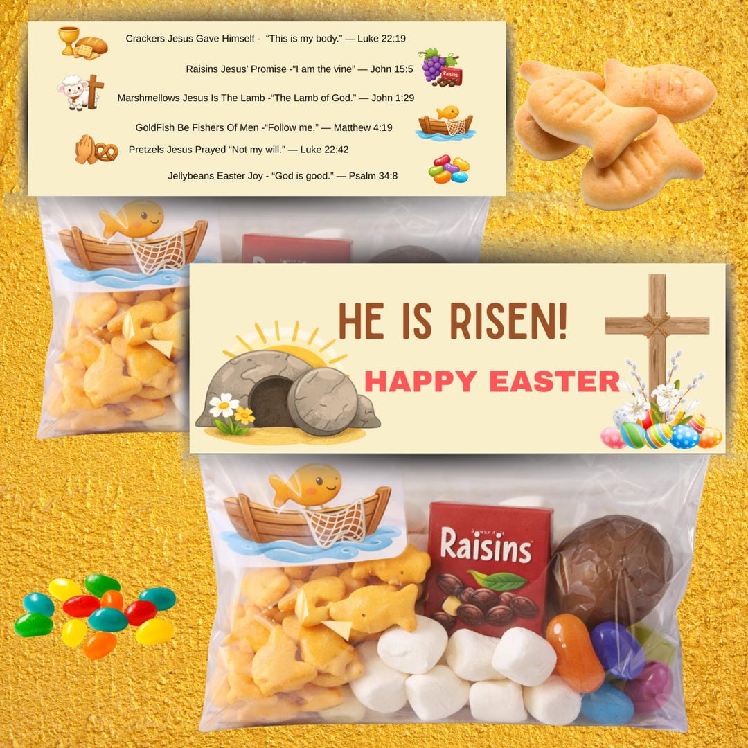 Easter Bag Topper Printable Treat Bag - Gift Tags and Party Favors ...