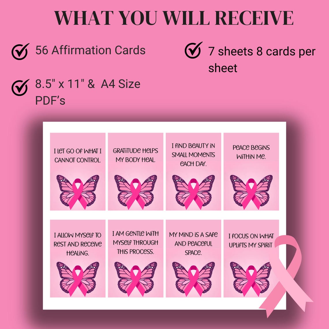 Cancer Affirmation Cards: Chemo Support Encouragement Card Printable - Etsy