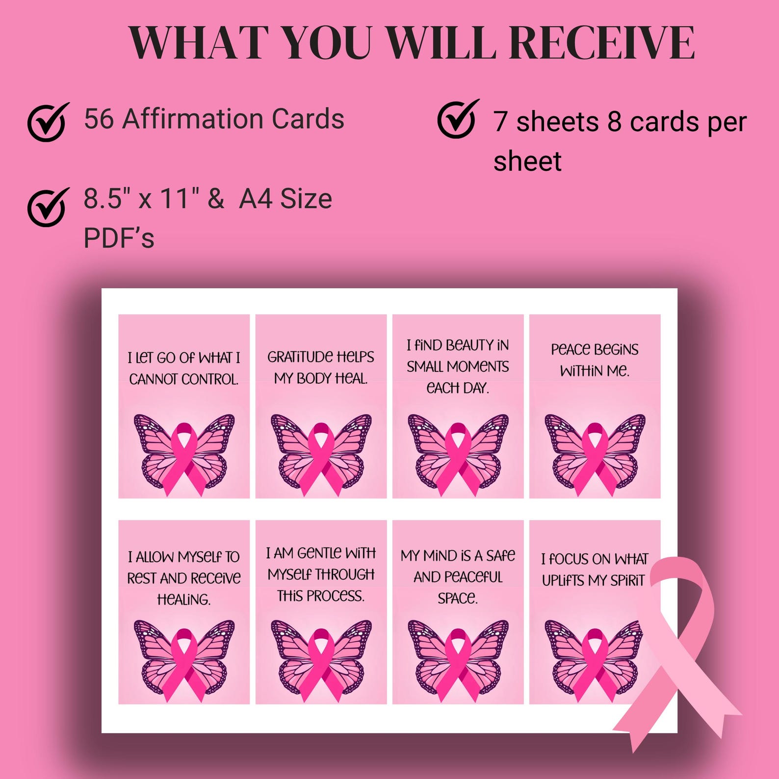 Cancer Affirmation Cards: Chemo Support Encouragement Card Printable - Etsy