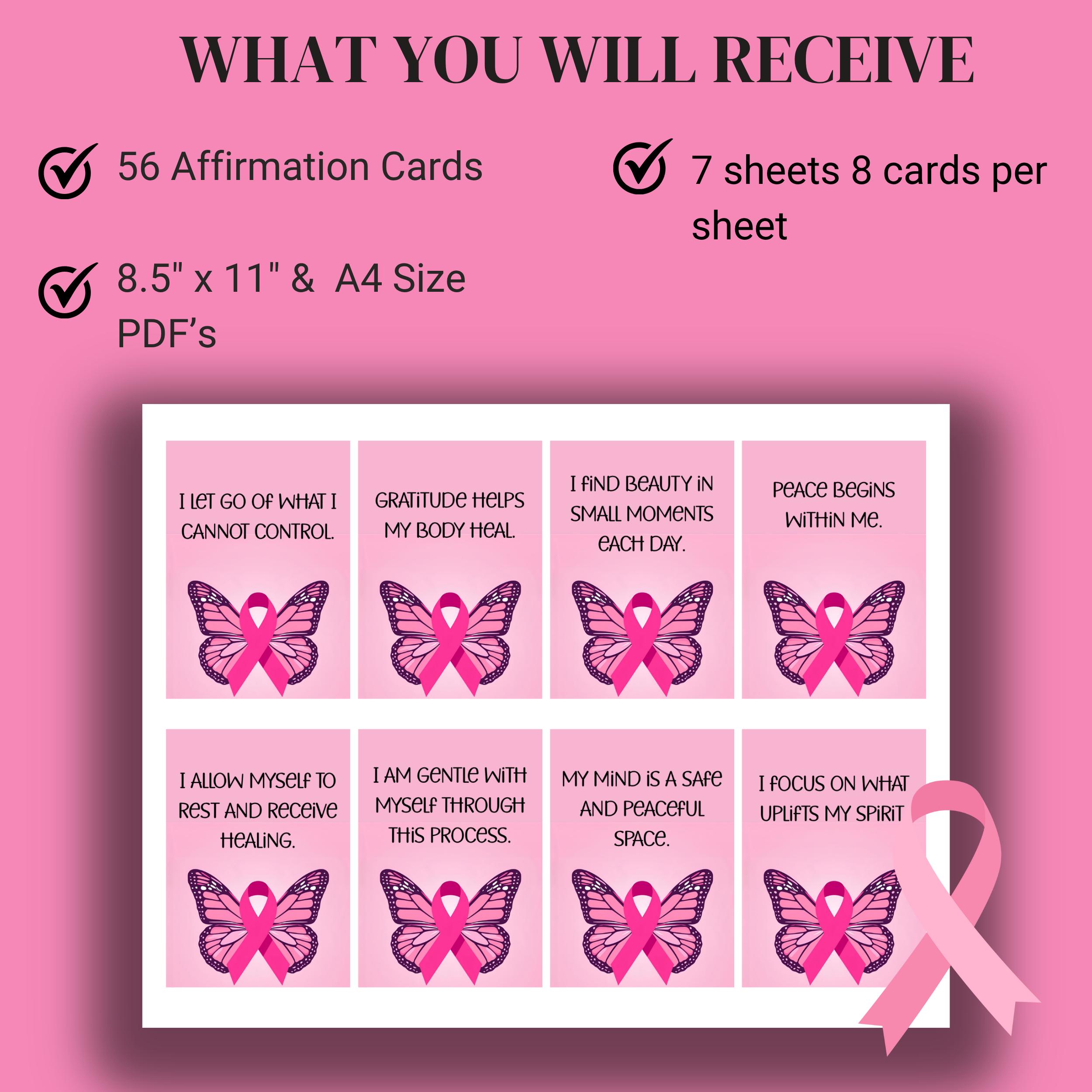 Cancer Affirmation Cards: Chemo Support Encouragement Card Printable - Etsy