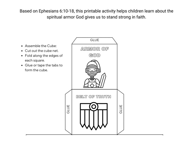 Printable Prayer Cube Bible Coloring Page Printable Sunday School ...