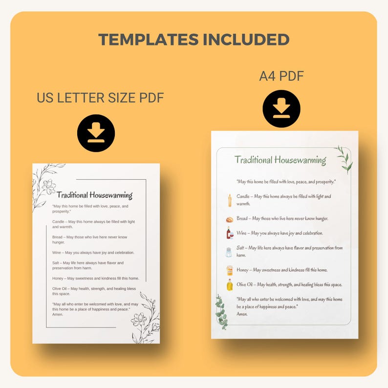 Bread Salt Wine Blessing Home Warming Printable Gift Basket Card Etsy