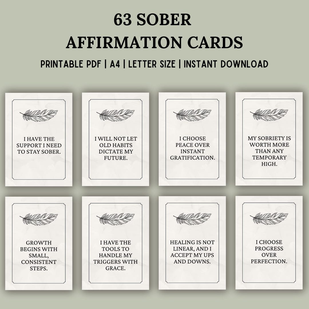 Your Sober Pal Deck - 63 Affirmations for Recovery - Alcoholics ...
