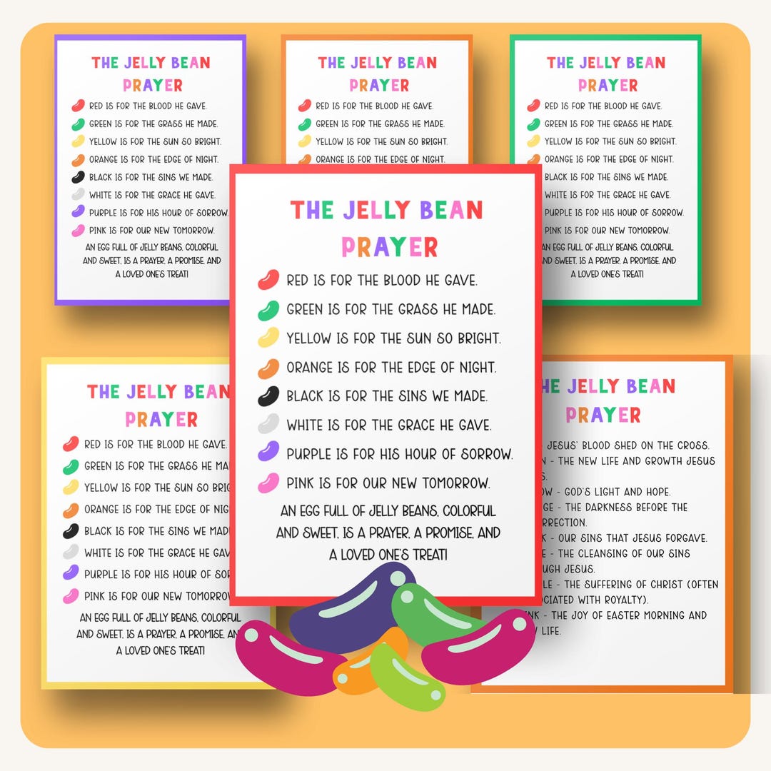 Jelly Bean Prayer Poem Printable, Easter Gift Tags for Kids, Church ...