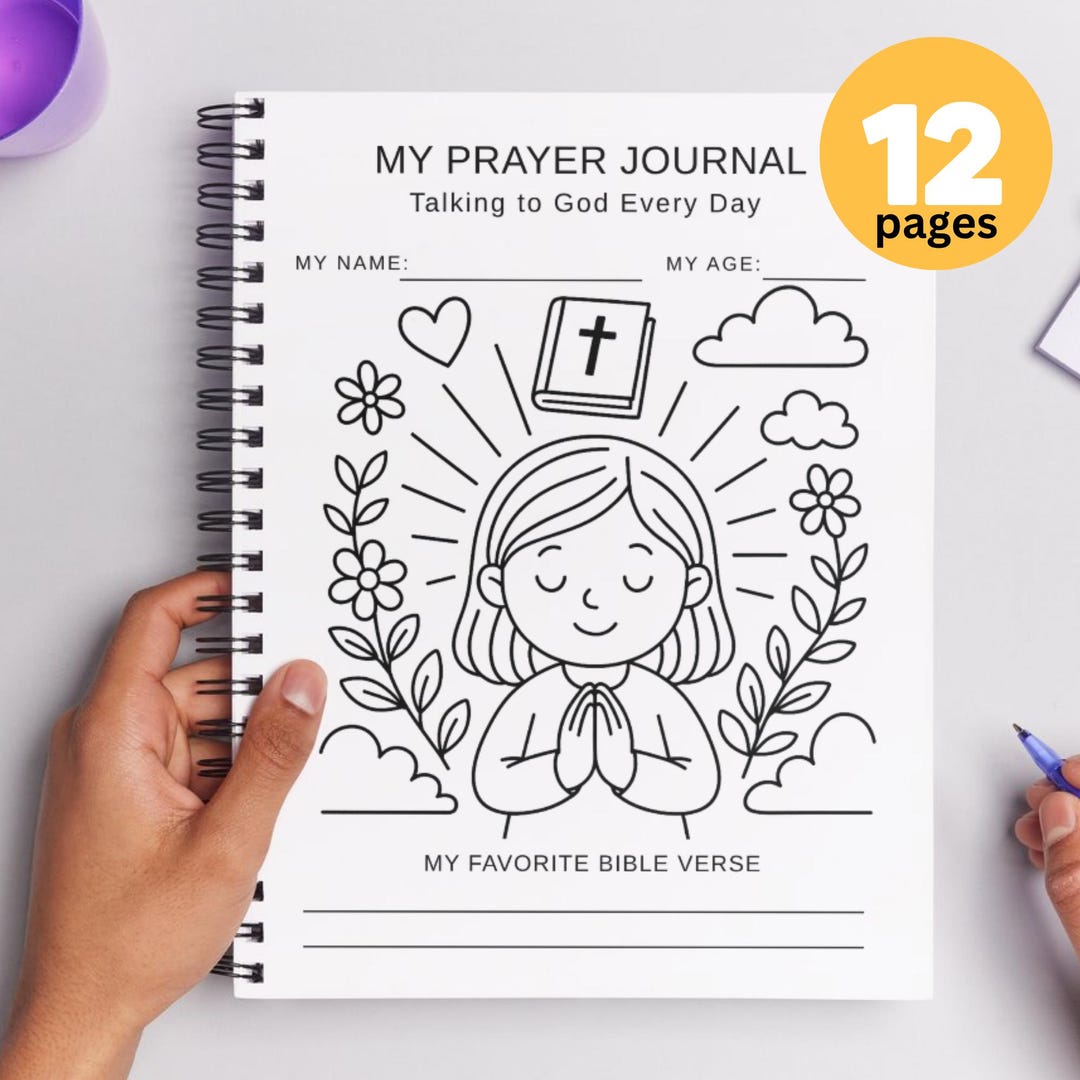 Kids Prayer Printable Journal Pages, Sunday School A.C.T.S Lesson and ...