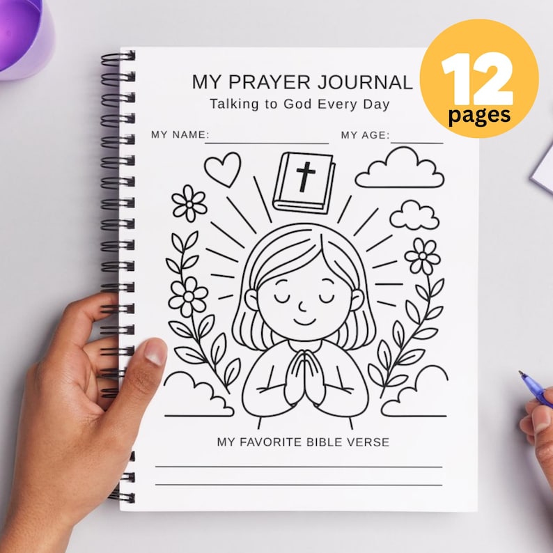 Kids Prayer Printable Journal Pages, Sunday School A.C.T.S Lesson and ...