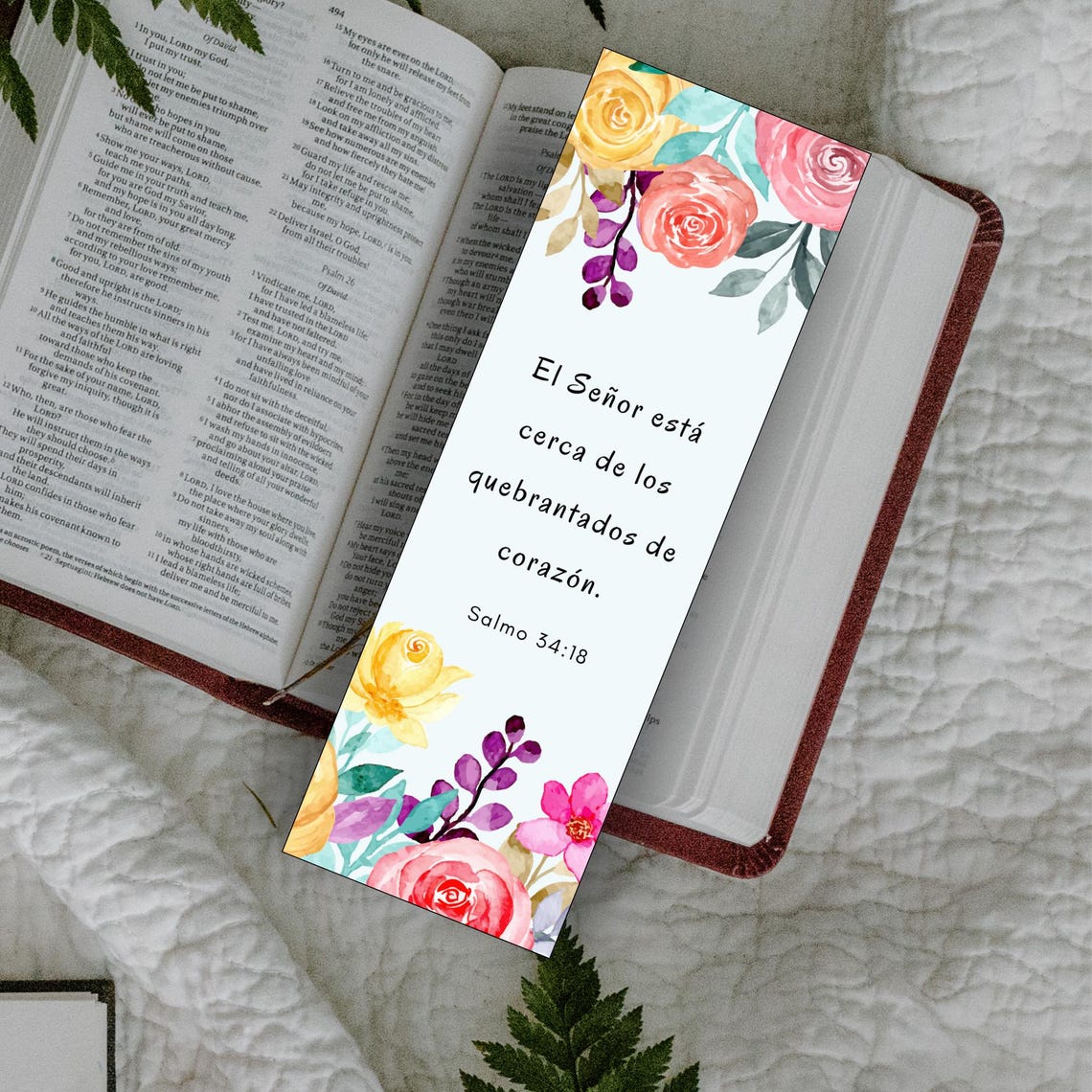 Spanish Bible Verse Bookmarks, Printable Christian Bookmark Set, Floral ...